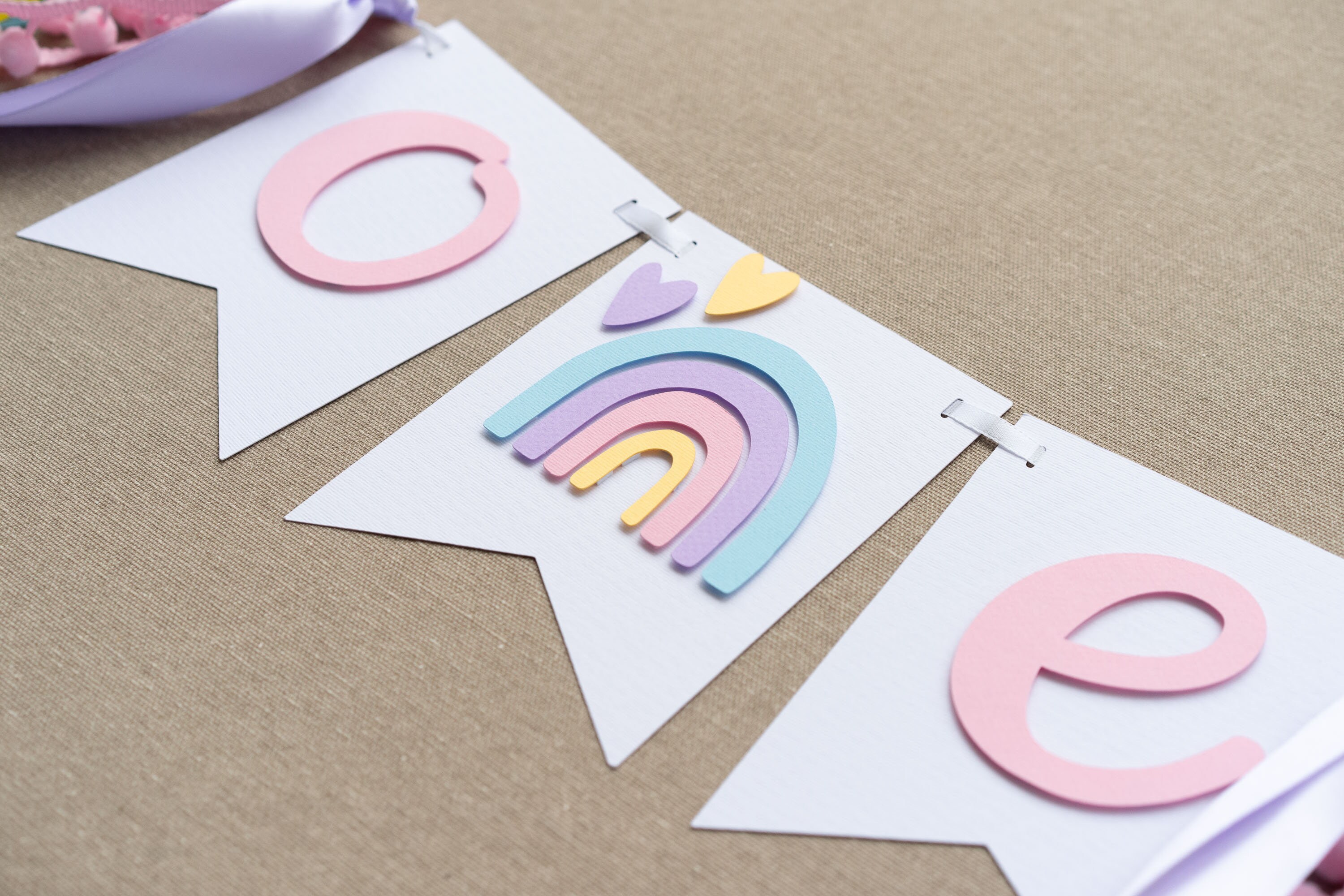 Rainbow ONE High Chair Banner Girl Boho First Birthday Party | Etsy