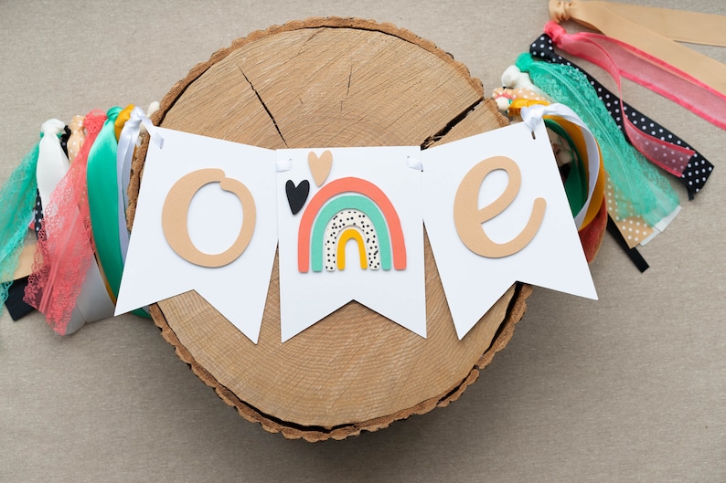 Boho Rainbow First Birthday Party Bundle Mustard Mint Black | Etsy