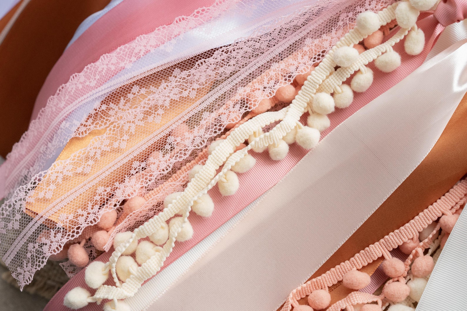 Boho Ribbon Garland With Fabric Tassel for Muted Baby Shower - Etsy