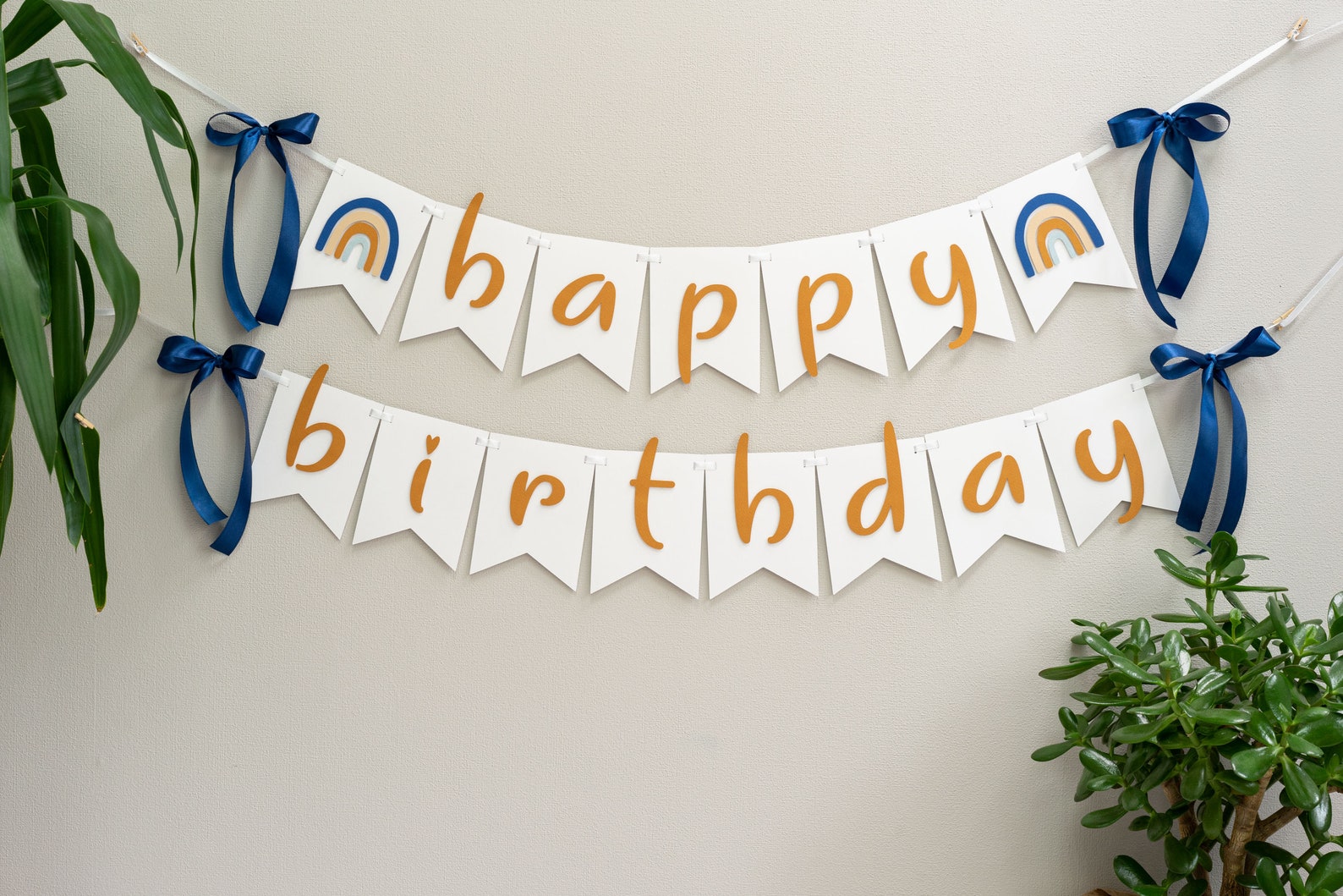 Boho Rainbow Happy Birthday Banner Personalized Party Sign - Etsy