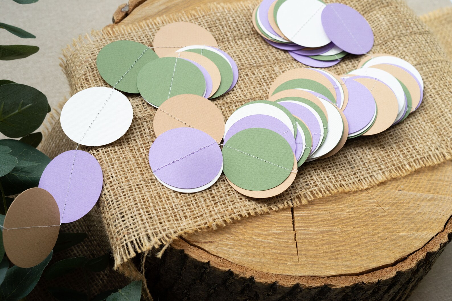 Violet Green Tan Garland Backdrop Decorations for Cake Smash & - Etsy