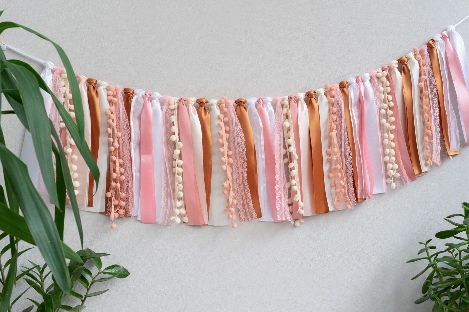 Boho Ribbon Garland With Fabric Tassel for Muted Baby Shower - Etsy
