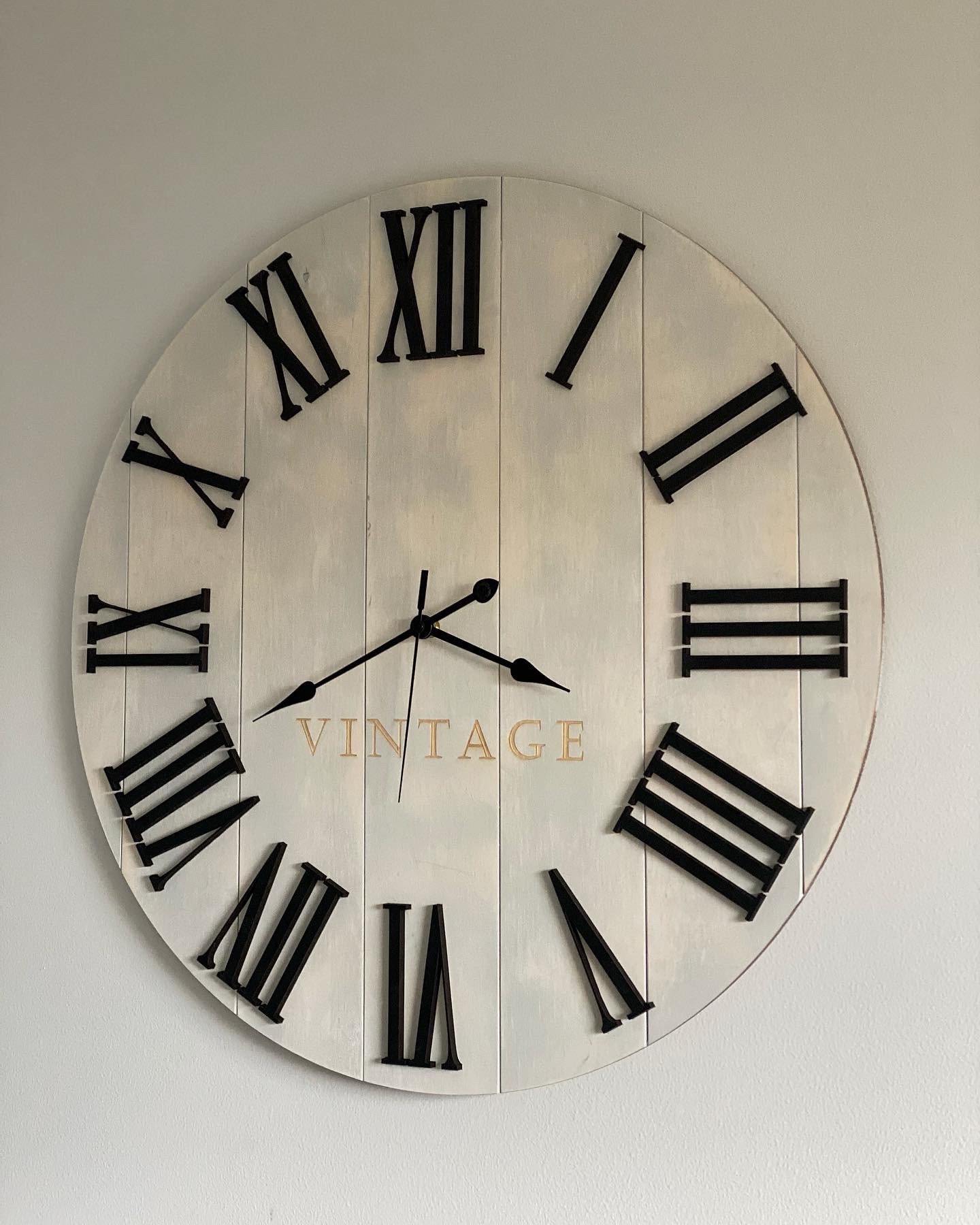 Large Wooden Wall Clock, Vintage Old Style, Handmade. 60 Cm, 23.6 Inch ...