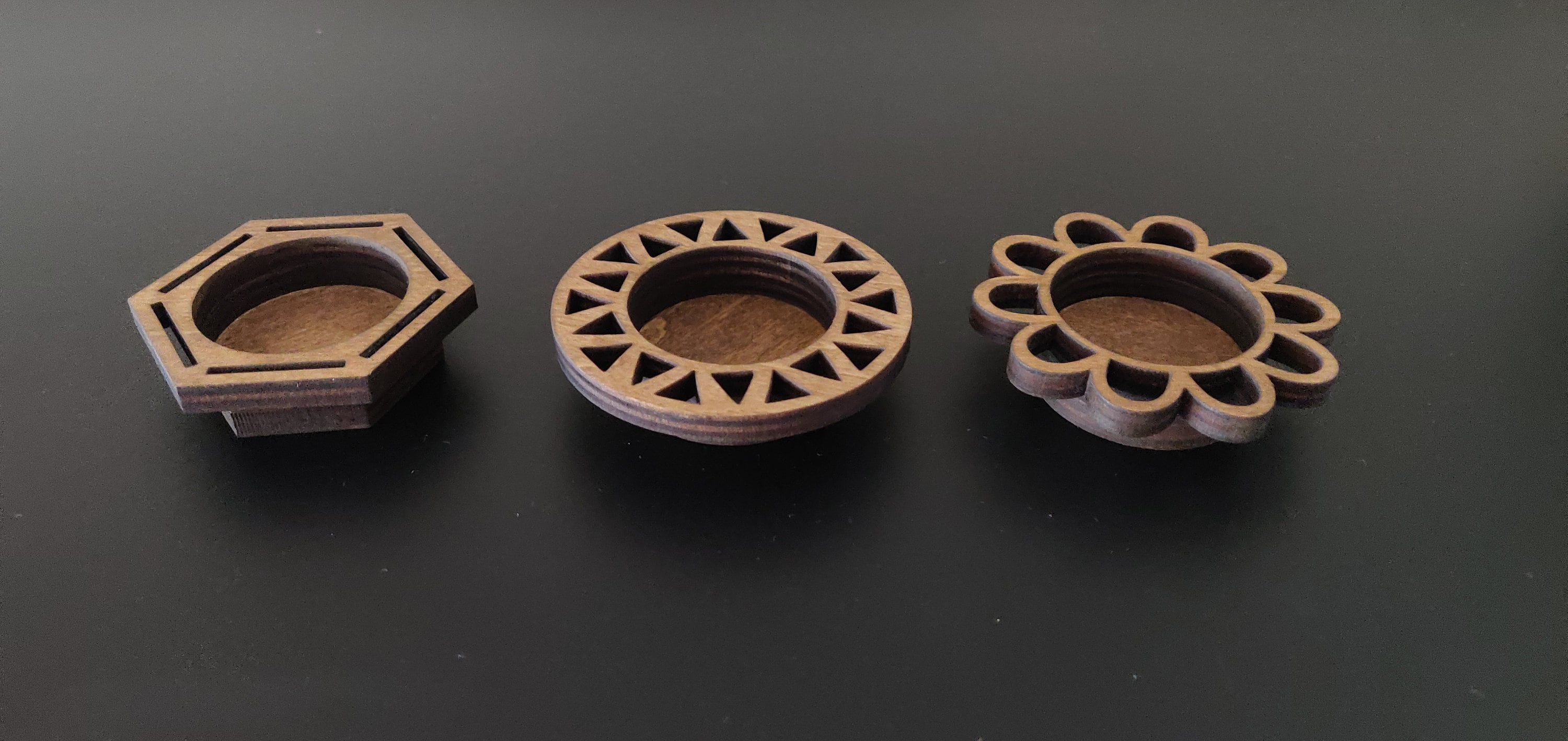 Wooden Tealight Holder Set 4 Styles DIY Laser Cut File - Etsy