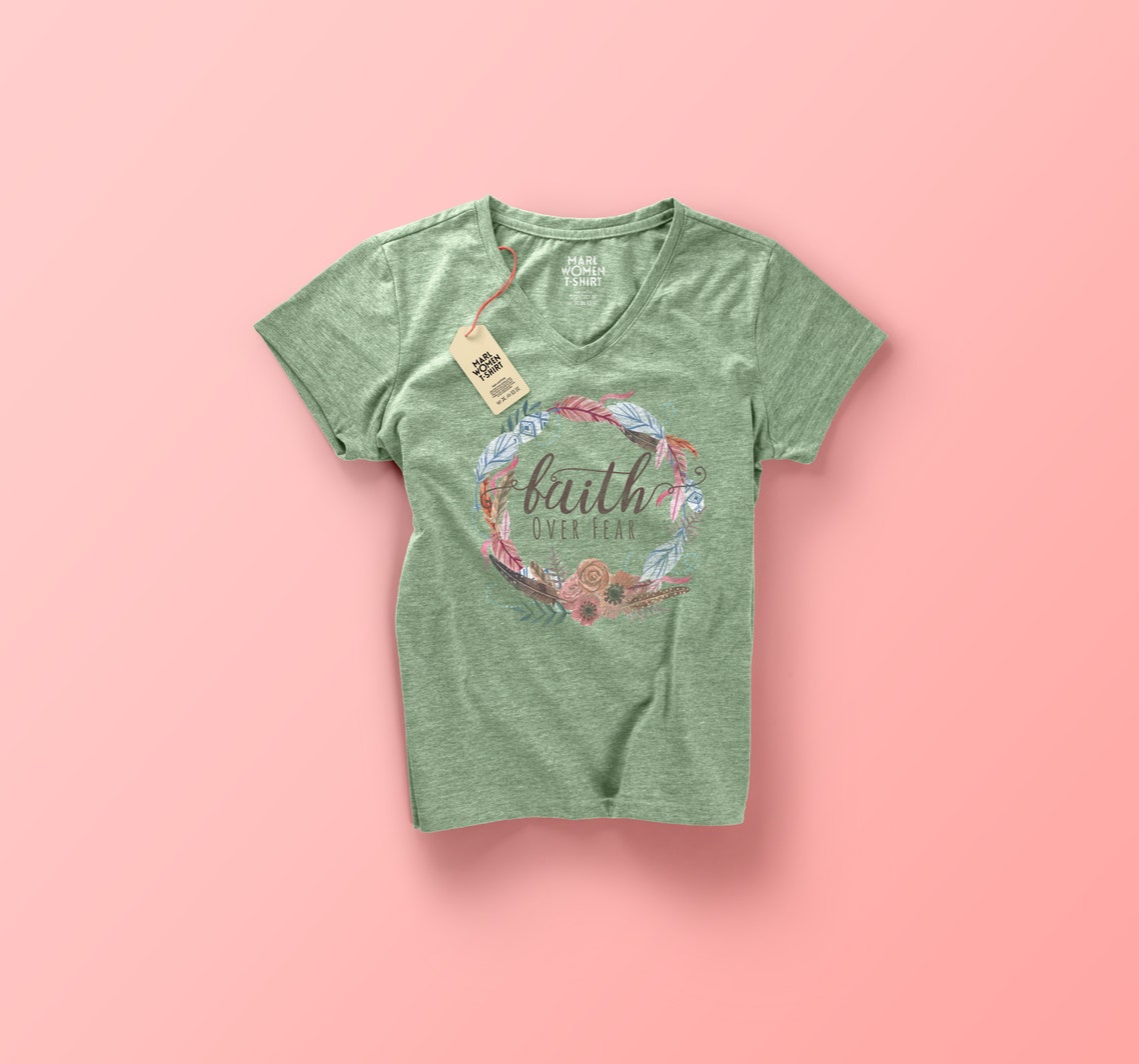 Boho Faith Over Fear Graphic, PNG, Instant Download, Sublimation Design ...