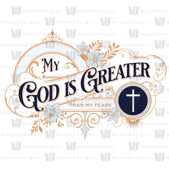 Vintage God is Greater Graphic PNG Instant Download | Etsy