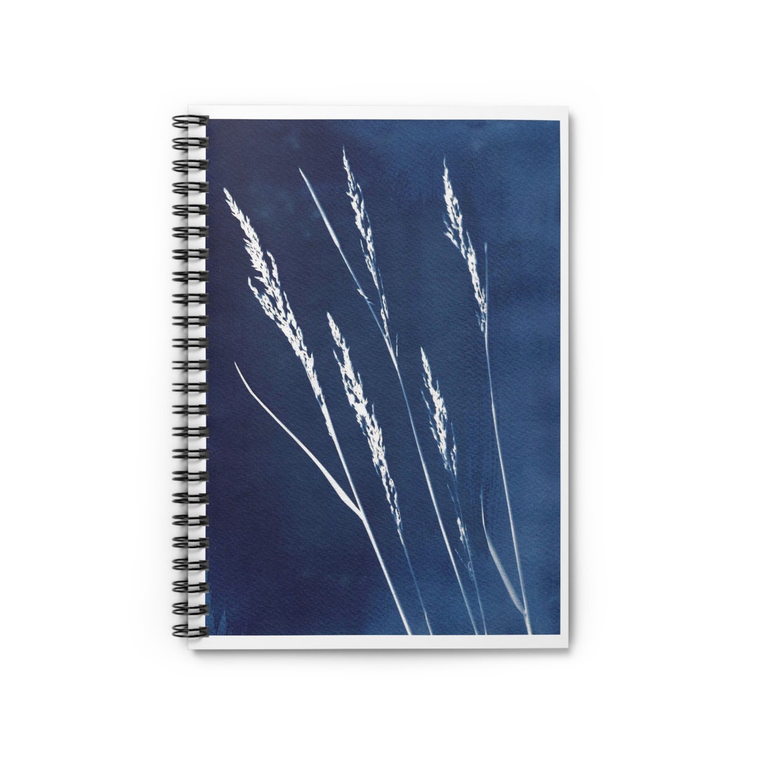 Tall Grass Cyanotype Spiral Notebook Ruled Line - Etsy
