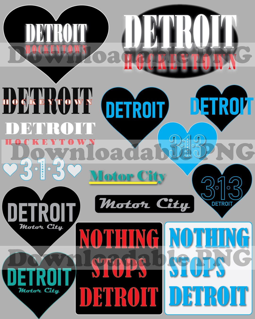 Detroit City Michigan Design Bundle- 313- Hockey Town- Motor City ...