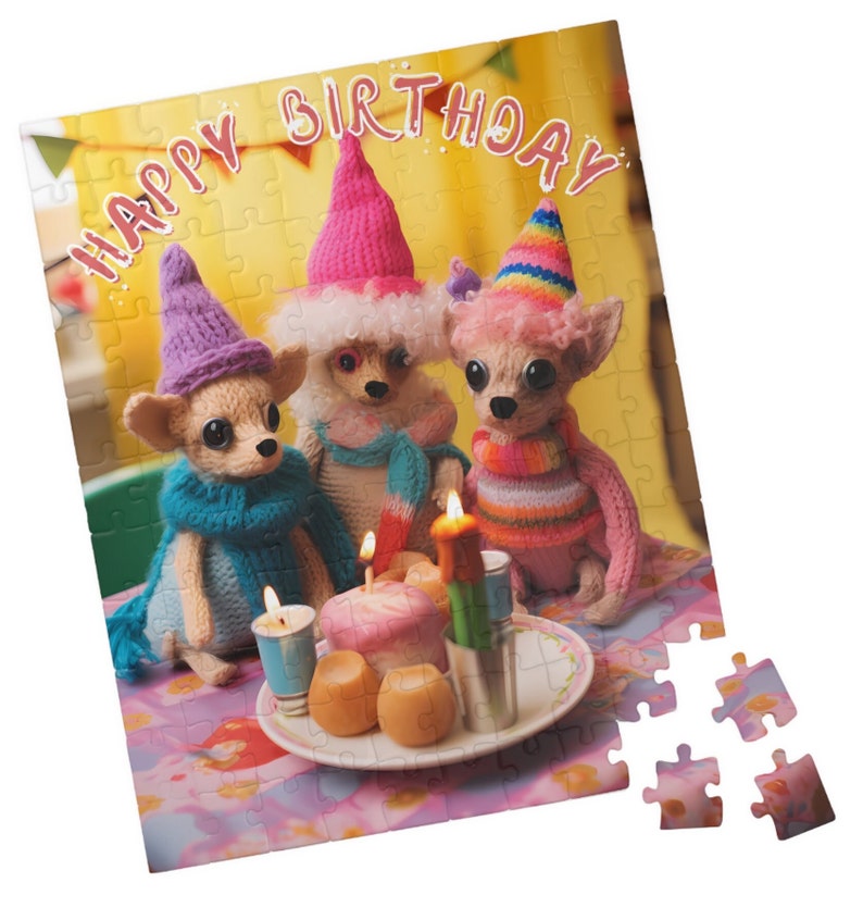 Birthday Jigsaw Puzzle Gift, Puzzle Greeting Card, BFF Gift, Cute ...