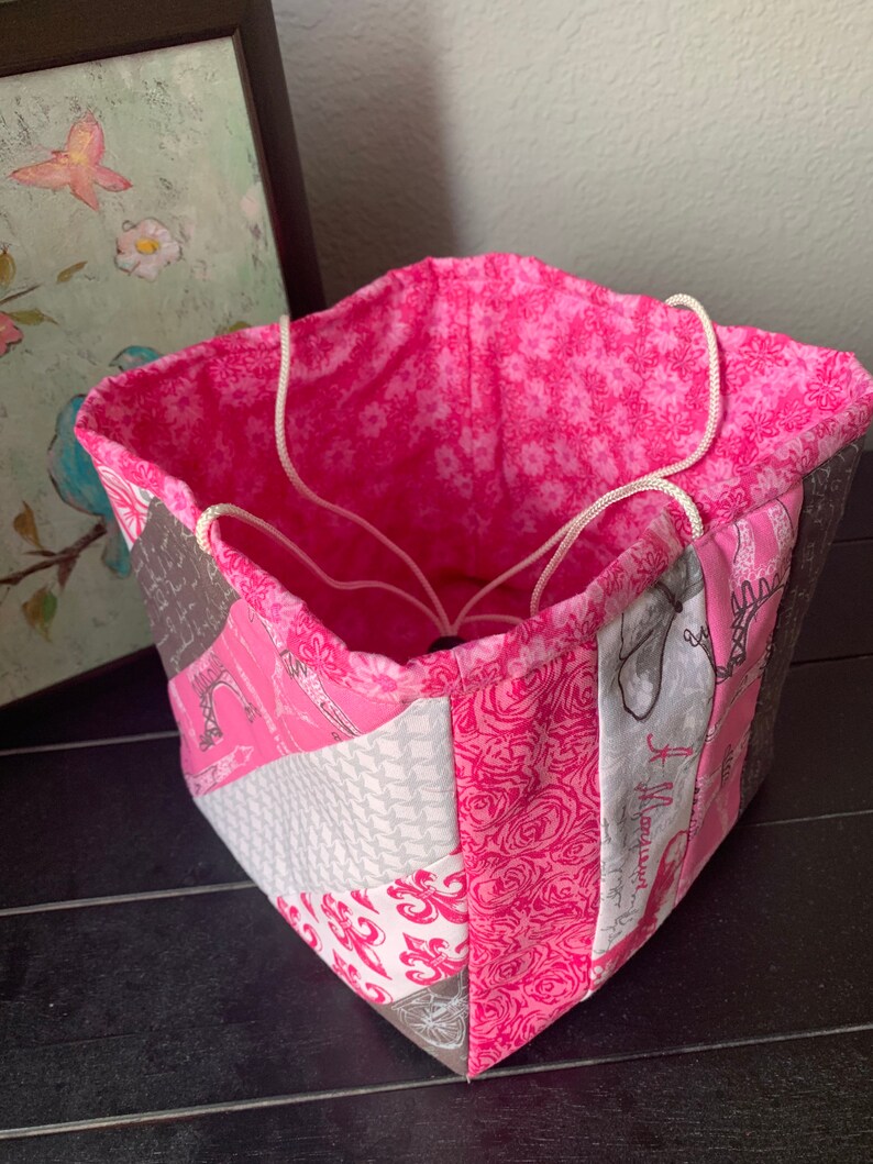 Quilt as You Go Paris Japanese Rice Bag, Knitting Project Tote Bag ...