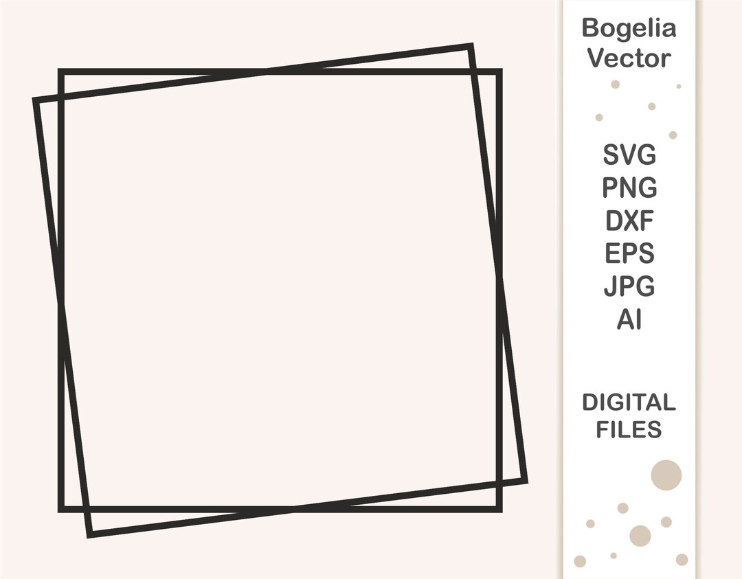Square Frame Svg, Square Frame Cut File, Frame Monogram, Double Wedding ...