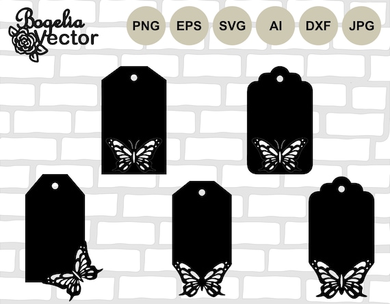 Tags Svg File Bundle Butterfly Svg Butterfly Cut File | Etsy