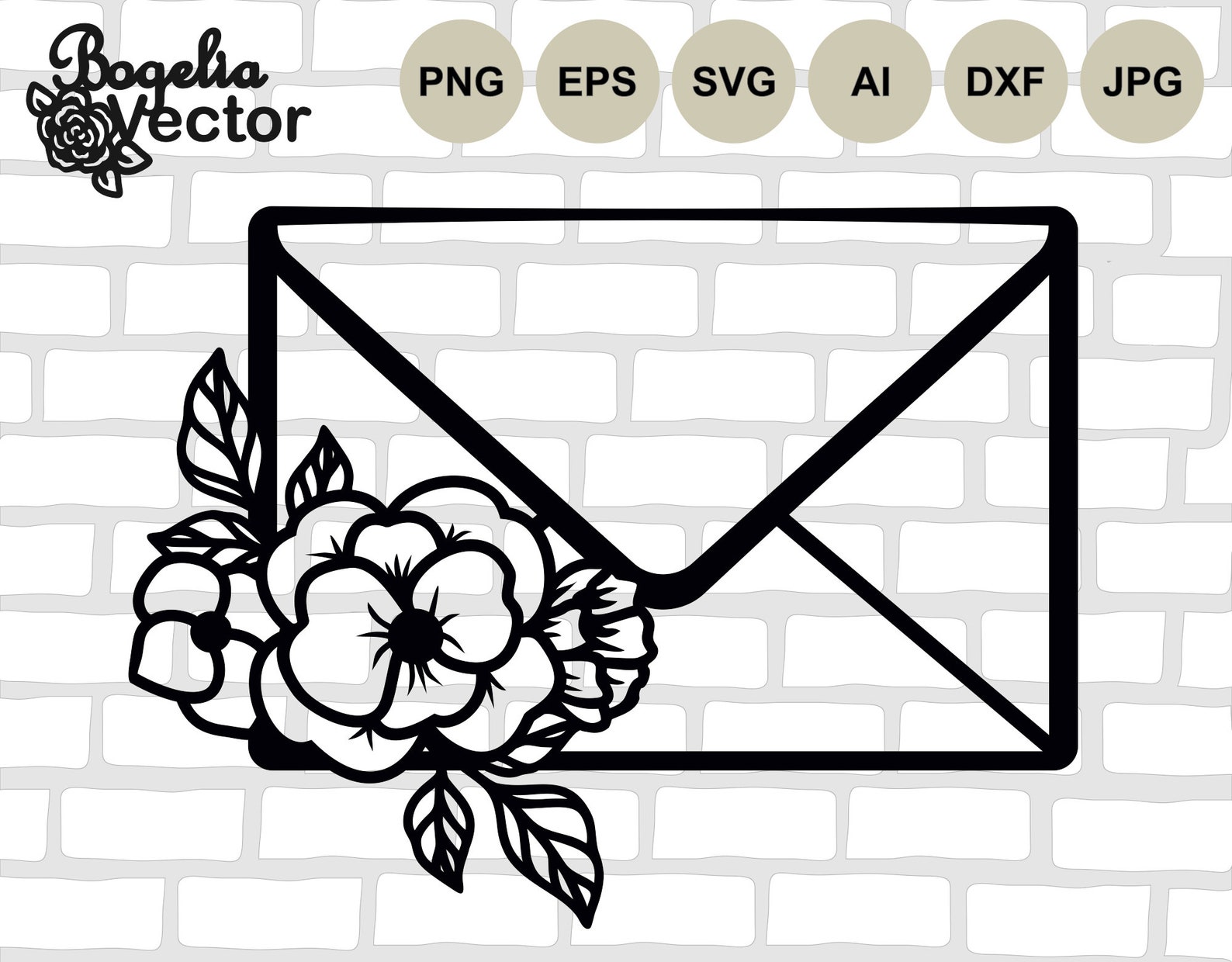 Floral Envelope Svg File Envelope Cut File Flowers Svg - Etsy