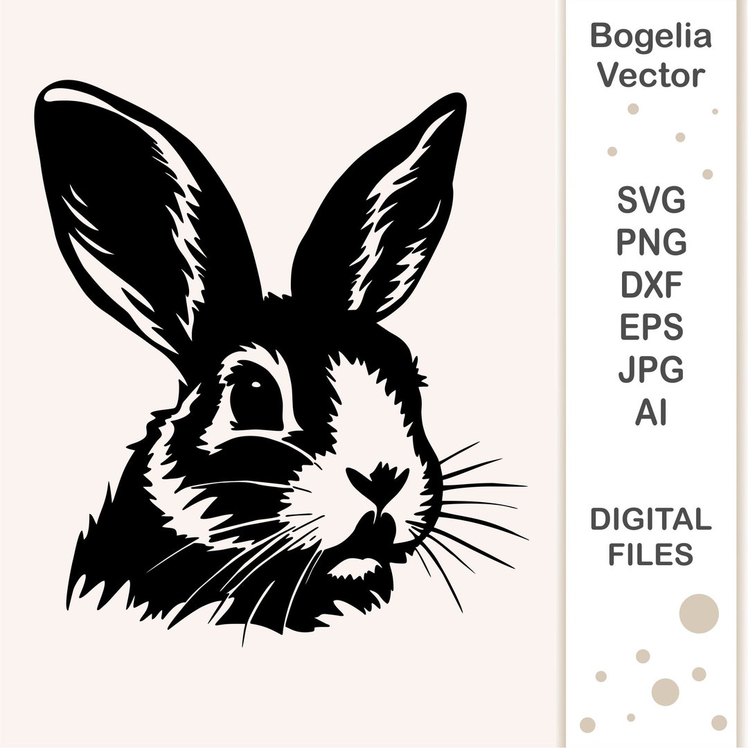 Bunny Face Svg Cut File, Cute Bunny Svg, Cute Svg for Shirts, Easter ...