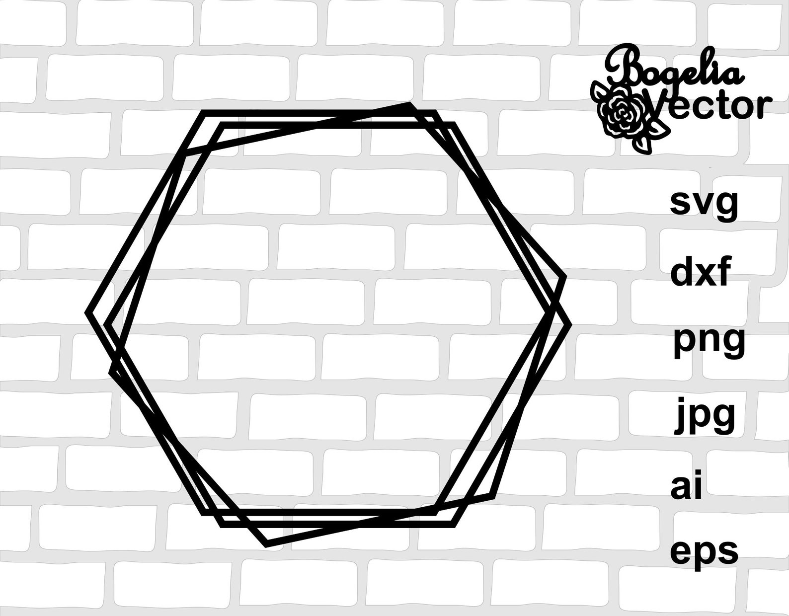 Hexagon Frame Svg Frame Svg Frame Cut File Monogram Frame - Etsy