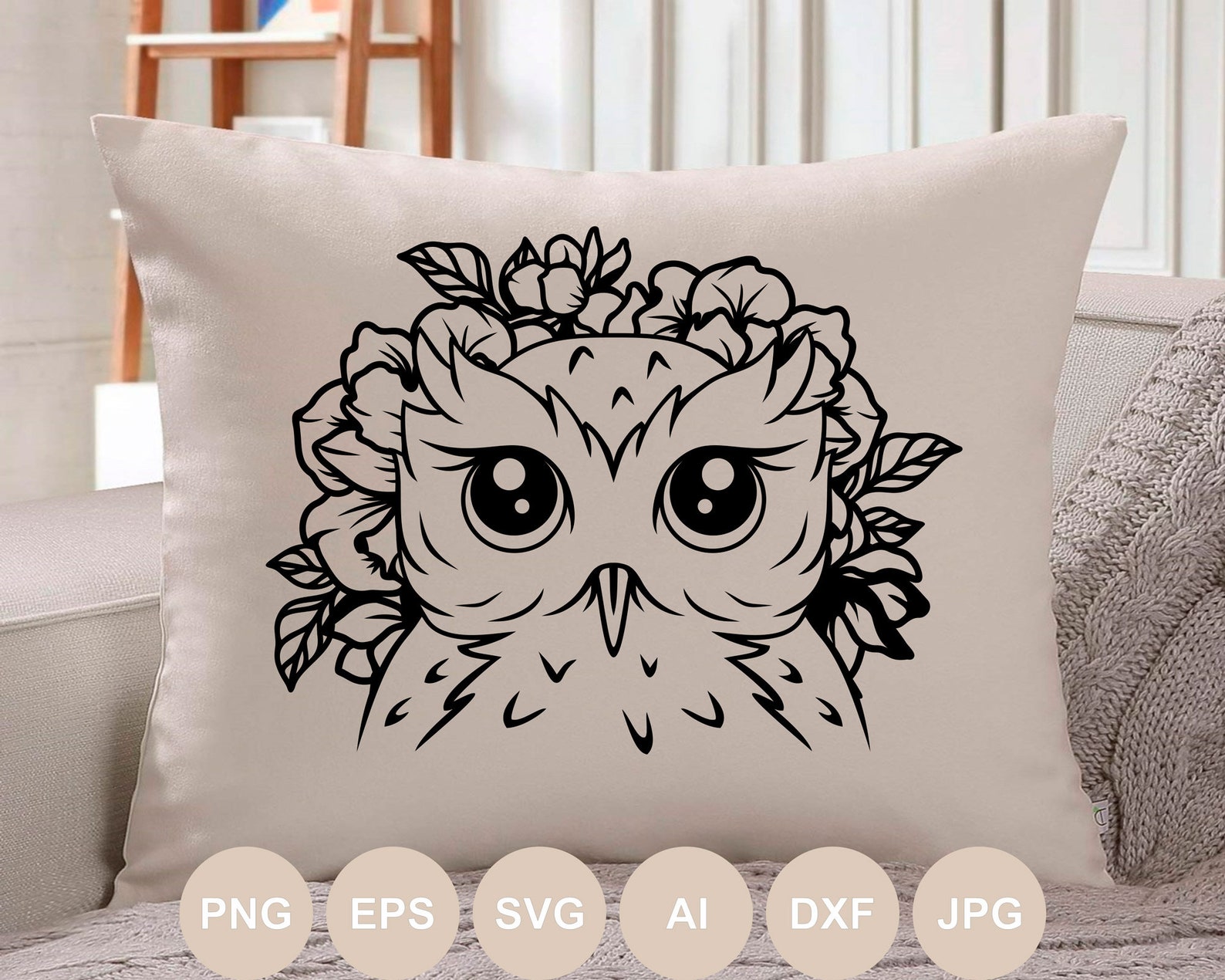 Owl Svg File Floral Owl Svg Owl Cut File Floral Animal - Etsy