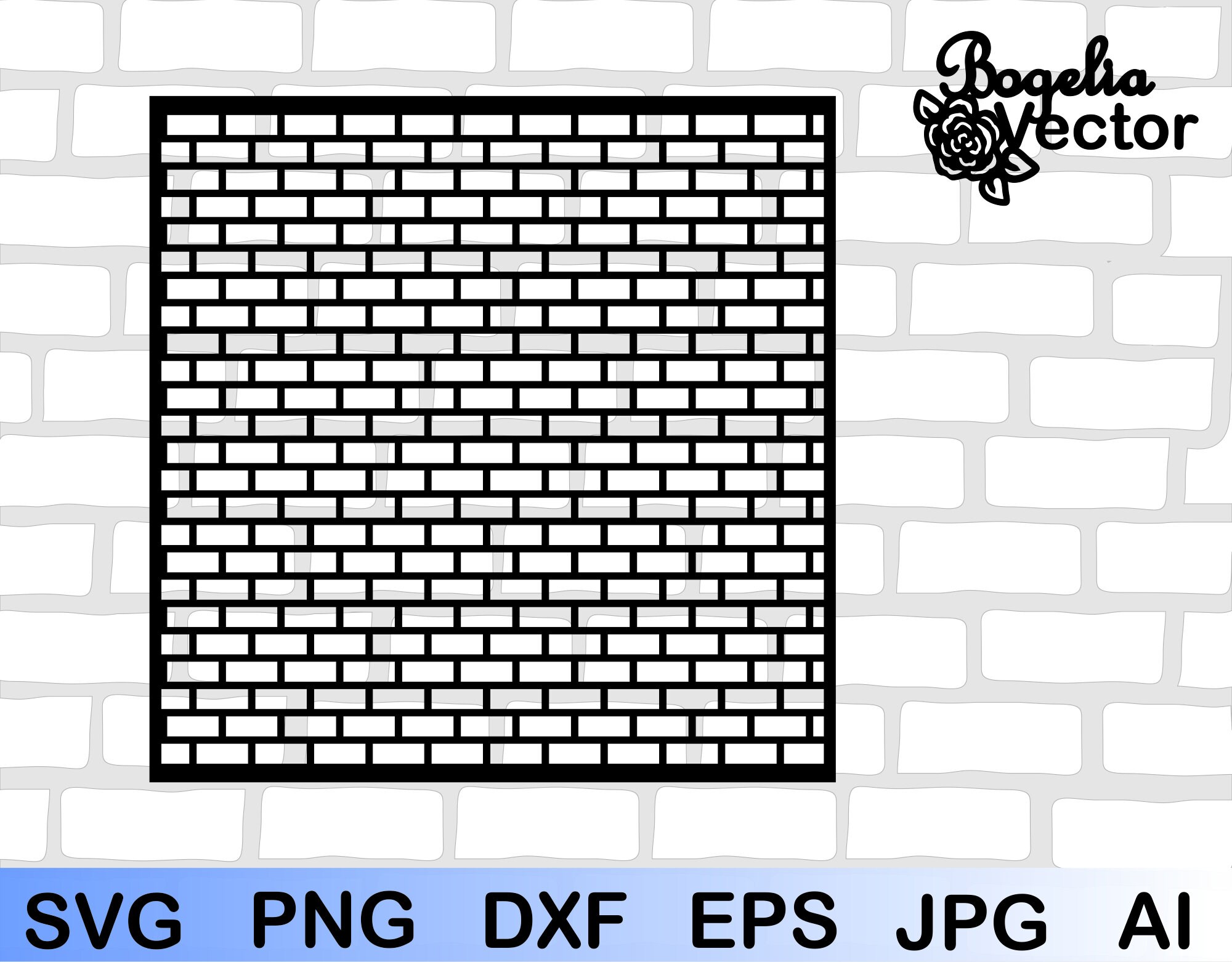 Brick Svg Cut File Stencil Template Svg Pattern Brick Wall - Etsy Canada