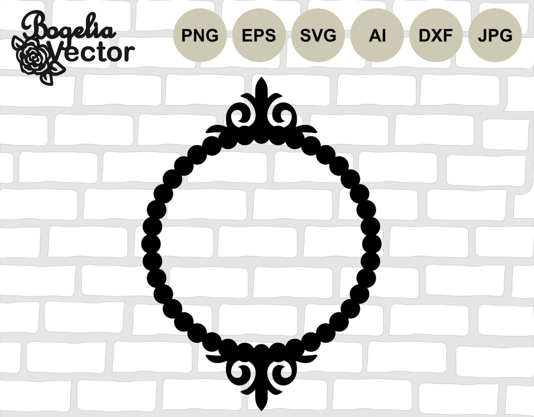 Frame Svg File, Circle Frame Svg, Frame Cut File, Round Frame, Beads ...