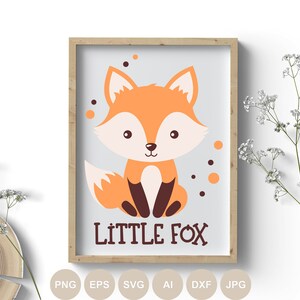 Little Fox Svg Cut File, Cute Baby Fox Svg, Woodland Animal Svg, Cute ...