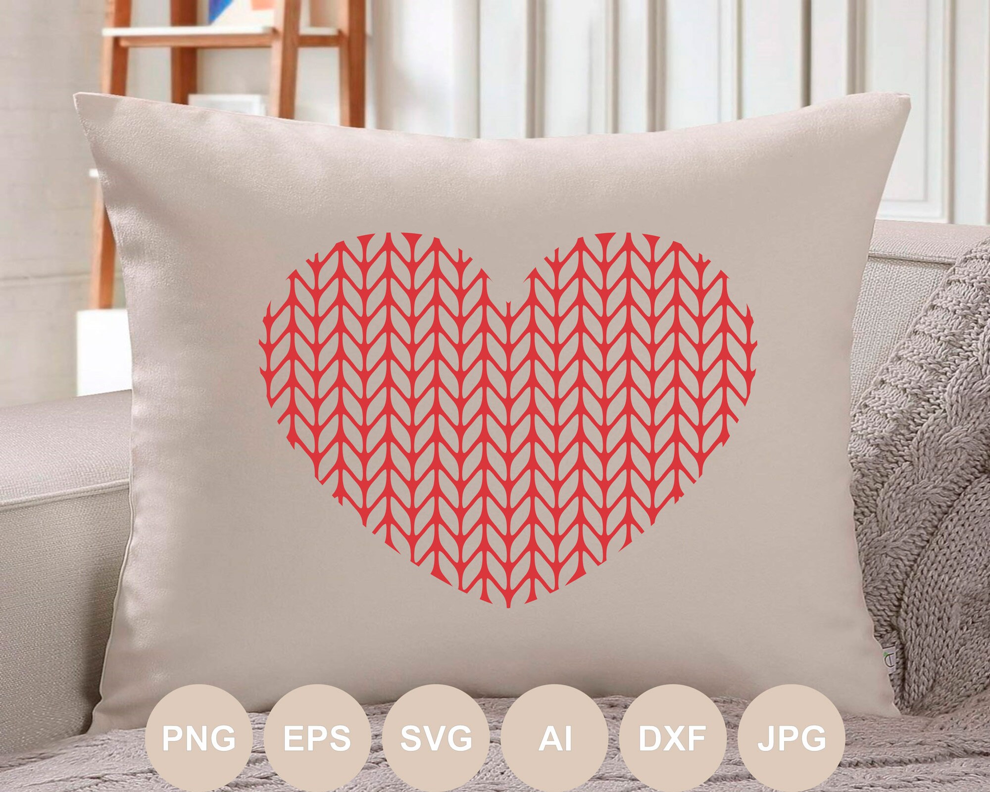 Knit Heart SVG, Yarn Cut Files, Crochet Love Designs (digital Download ...