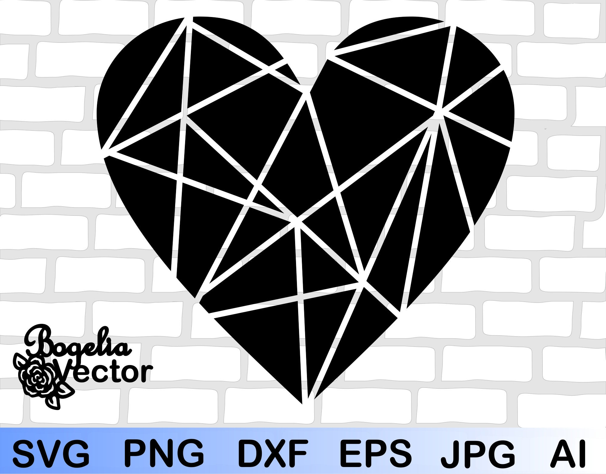 Geometric Heart Svg Heart Cut File Valentines Day - Etsy UK