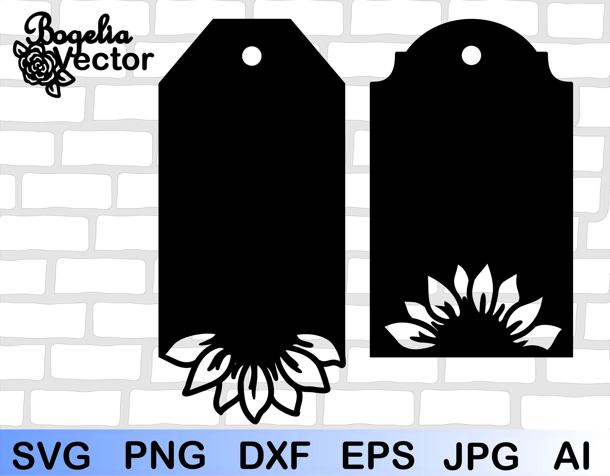 Gift Tag Svg File Sunflower Svg Floral Tags Cut File Flower - Etsy