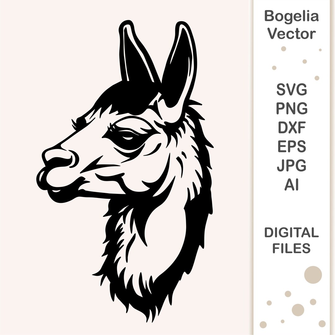 Lama Svg Cut File, Lama Head Svg, Animal Svg, Lama Face Svg, Cute ...