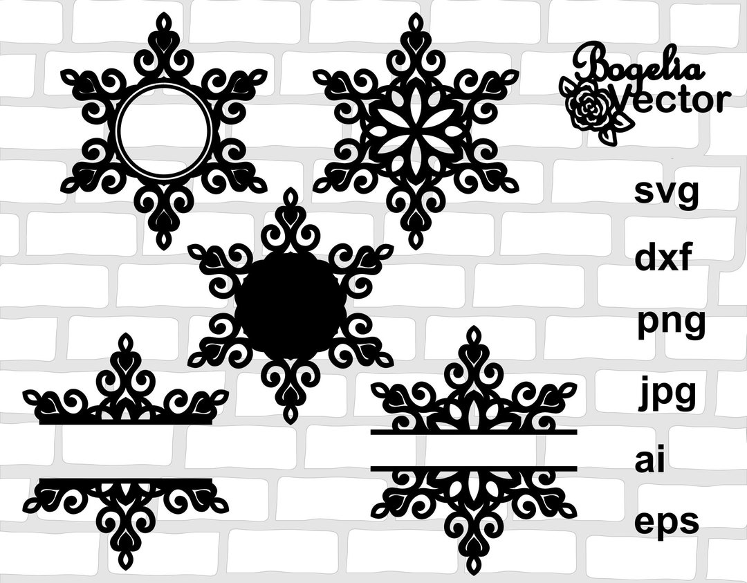 Snowflake Svg File Bundle, Snowflake Cut File, Christmas Svg, Snowflake ...