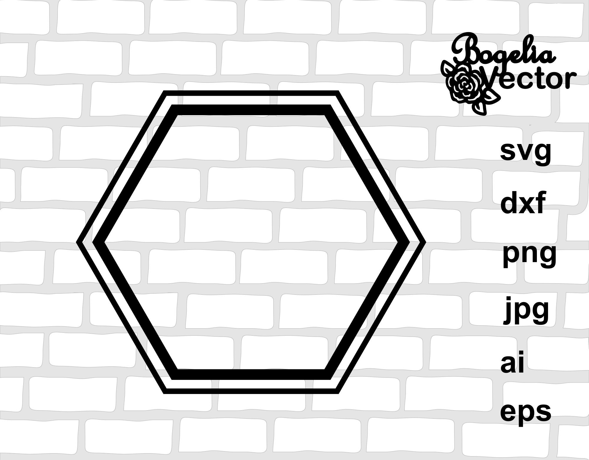 Hexagon Frame Svg Frame Svg Frame Cut File Monogram Frame - Etsy