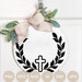 Cross Monogram Frame Svg, Laurel Wreath Cut File, Easter Cross Png ...