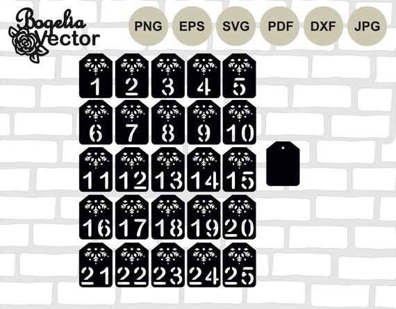 Advent Calendar Svg Christmas Cut Files Christmas Countdown | Etsy