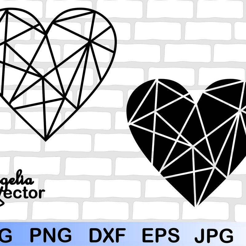 Geometric Heart - Etsy