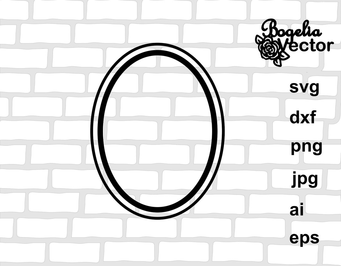 Oval Frame Svg File Oval Frame Cut File Double Frame - Etsy
