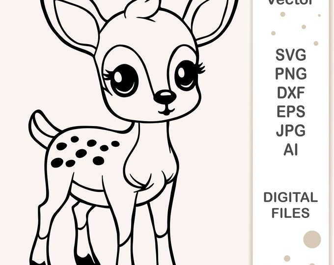 Woodland Animals, Deer SVG Cut File, Cute Deer SVG, Woodland Nursery ...