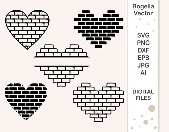 Heart Svg Heart Cut File Brick Svg Steampunk Heart Svg for - Etsy
