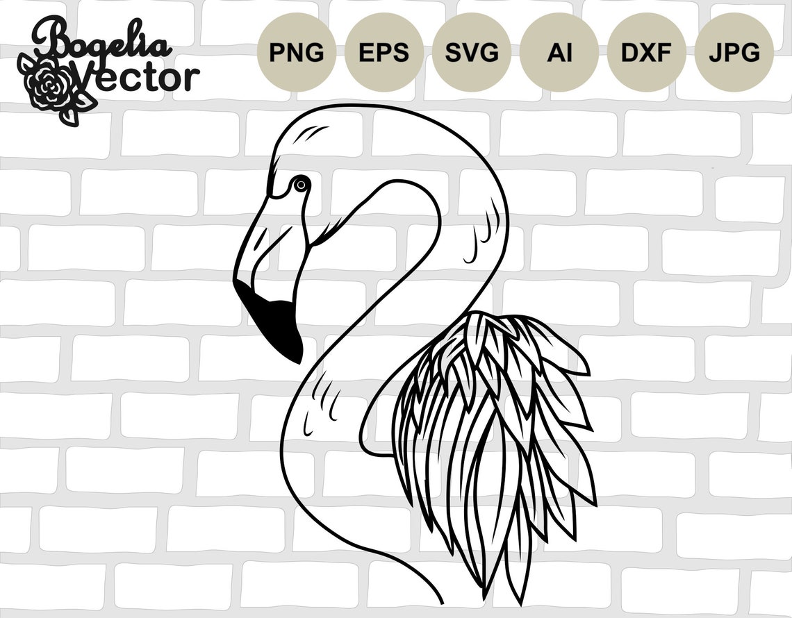 Flamingo Svg Flamingo Face Cut File Animal Svg Beach - Etsy