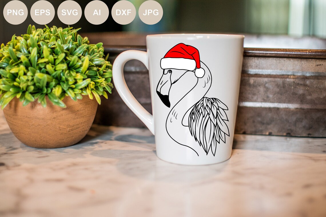 Flamingo Santa Hat Svg Flamingo Cut File Animal Tropical - Etsy