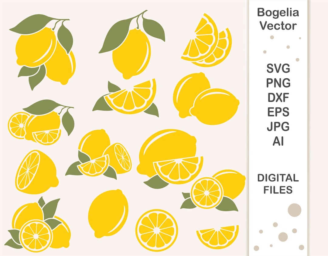 Lemons Svg Cut File Bundle, Lemonade Svg, Lemon Slice Svg, Lemon Wedge ...