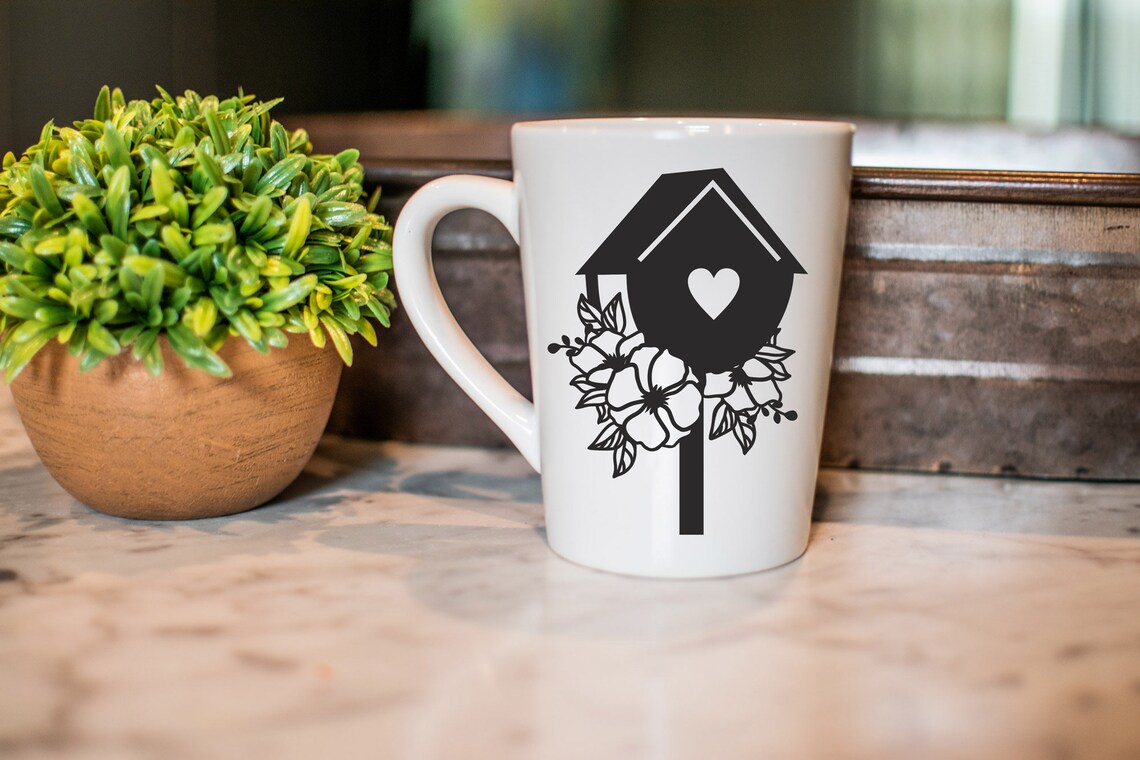 Birdhouse Svg Birdhouse Cut File Floral Birdhouse Svg - Etsy
