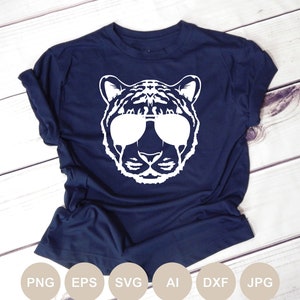 Tiger With Glasses Svg, Tiger Svg File, Tiger Cut File, Animal Svg ...