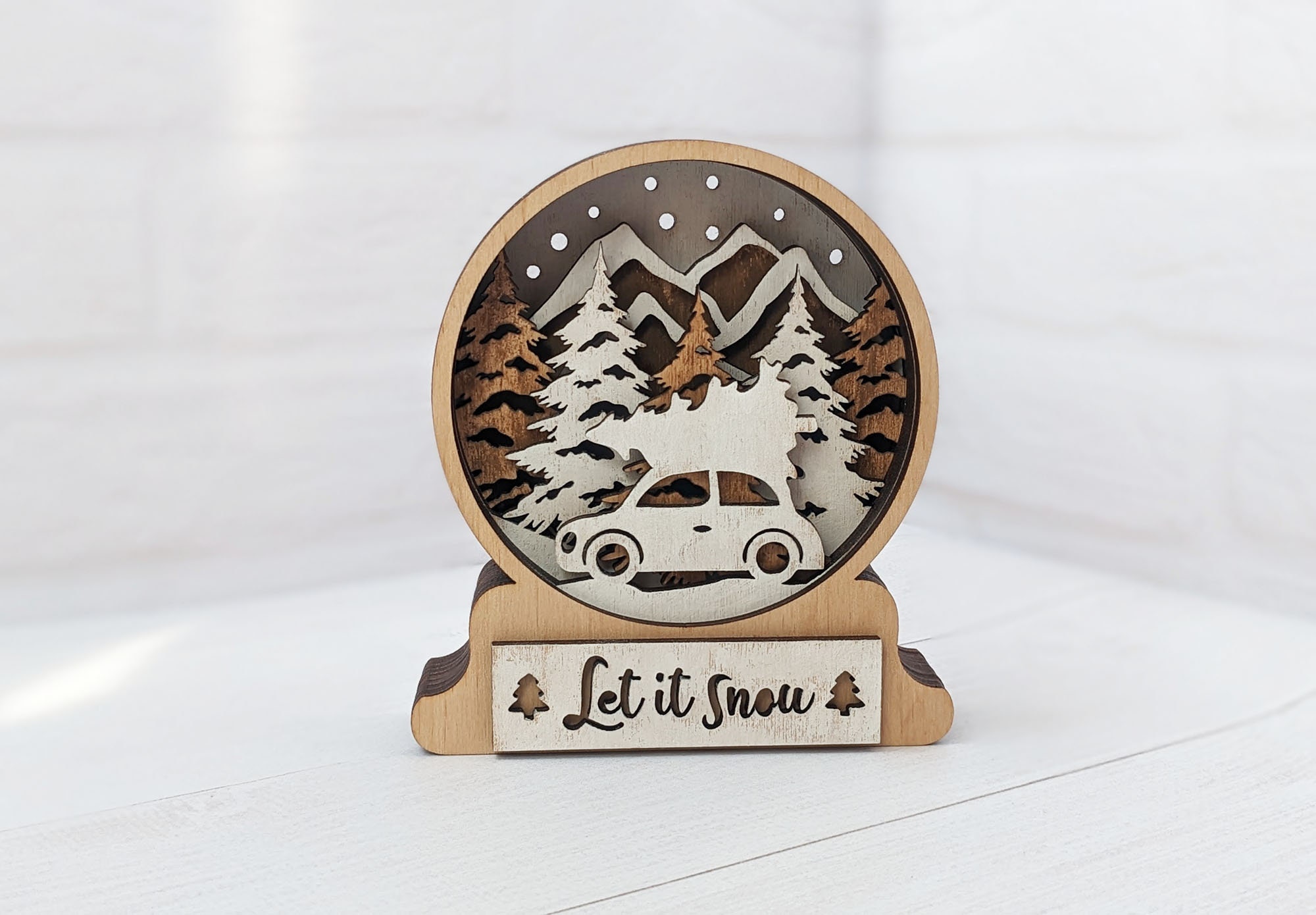 3D Snow Globe Laser Cut File, Layered Svg, Christmas Ornament, Paper ...