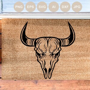 Bull Skull Svg, Bull Cut File, Bull Head Skull Svg, Animal Face Svg ...