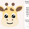 Baby Giraffe Head Svg, Cut File, Layered File, Cute Giraffe Svg, Cute ...