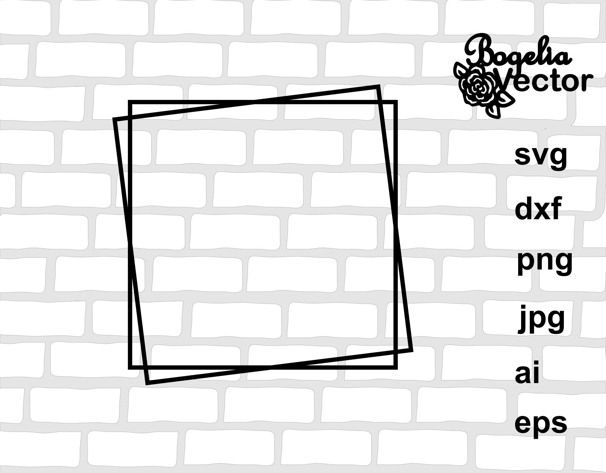 Square Frame Svg Frame Cut File Monogram Frame Svg Double - Etsy