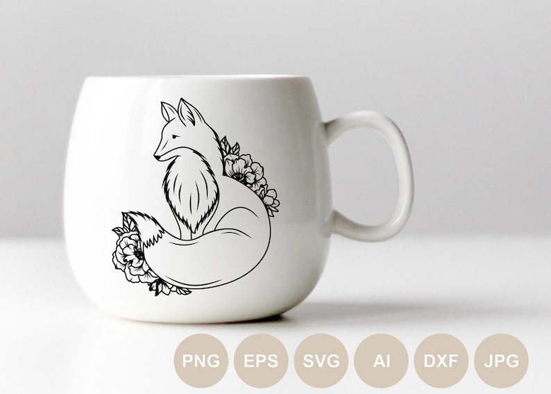 Floral Fox Svg Cut File Fox With Flowers Forest Animal Svg - Etsy