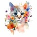 Watercolor Cats With Flowers Clipart 11 High Quality Jpg - Etsy