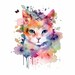 Watercolor Cats With Flowers Clipart 11 High Quality Jpg - Etsy