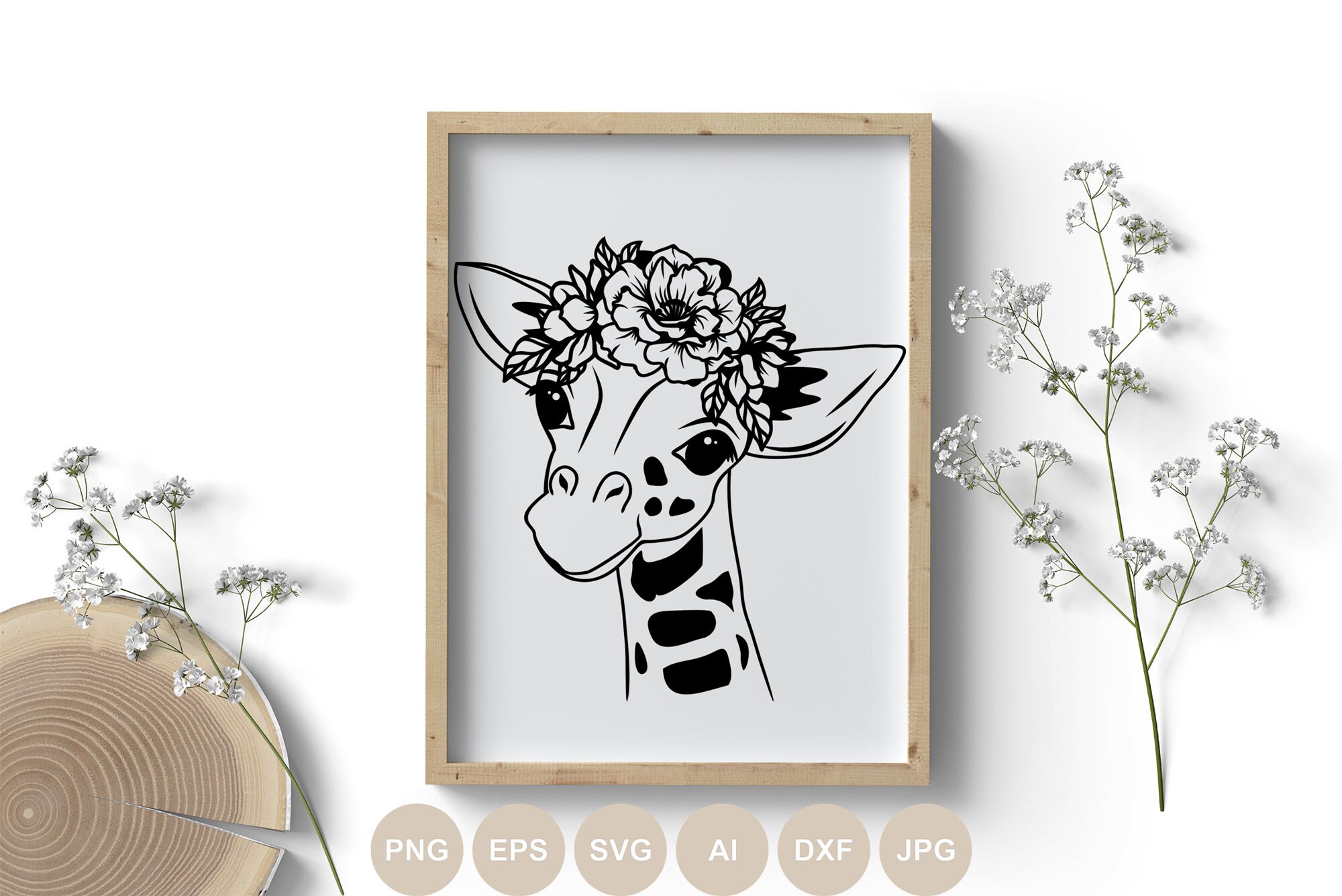 Giraffe Flowers Crown Svg Animal Svg Giraffe Cut File - Etsy Canada