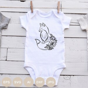 Fox Svg, Floral Fox Svg, Fox Cut File, Cute Animal Svg, Woodland ...