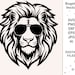 Lion Svg Cut File, Lion With Glasses Svg, Wild Animal Svg, Cricut ...